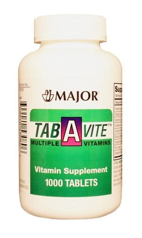 MAJOR TAB A VITE MULTIPLE VITAMINS TABS ASCORBIC ACID 60 MG Red 1000