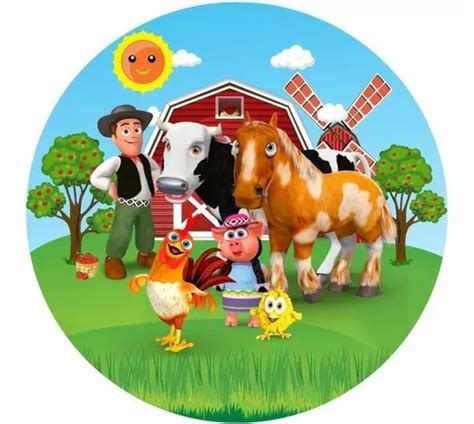 La Granja De Zenon Lona Redonda 2x2 Decorativa Fiesta Envío gratis