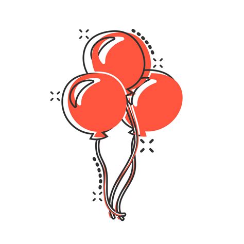 Vektor Cartoon Luftballon Symbol Im Comic Stil Geburtstag Ballon