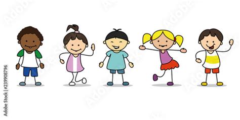 Verschiedene Kinder Illustration Zeichnung Stock Vektorgrafik Adobe