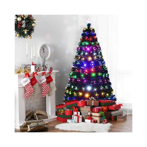 Costway Sapin De Noël Arbre De Noël Artificiel Pvc Avec Lumières Led