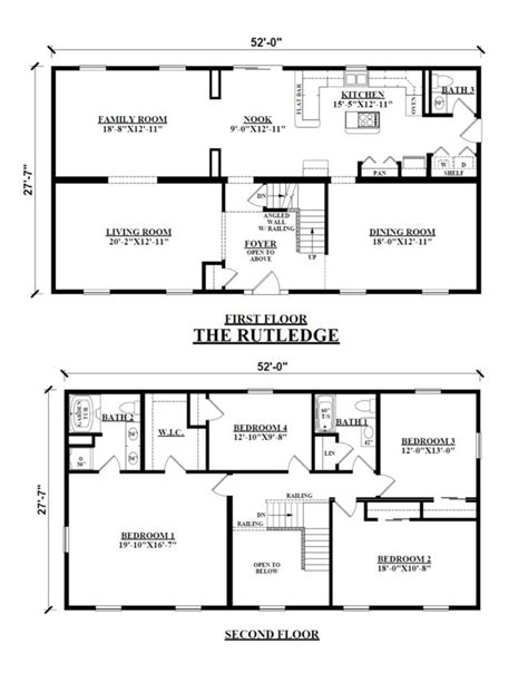 Two Story House Plans With Lofts And Living Quarters On The First Floor