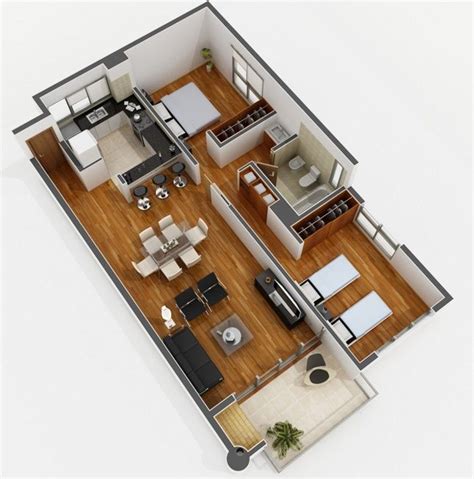Plano De Apartamento De 2 Habitaciones