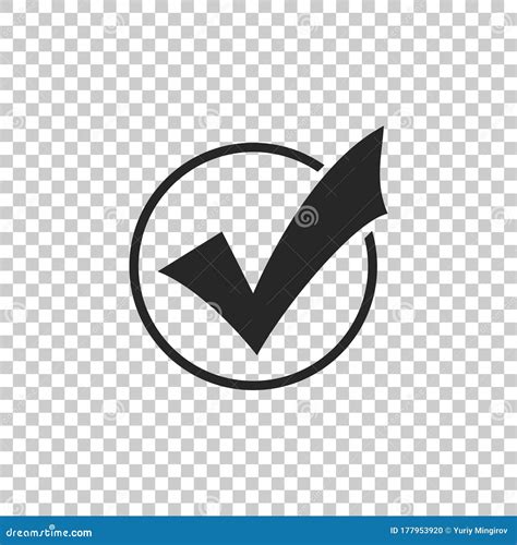 Check Mark In Round Icon Isolated On Transparent Background Check List
