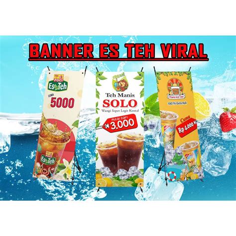 Jual Spanduk Banner Teh Poci Standing Baner Cetak Spanduk Jualan Es Teh