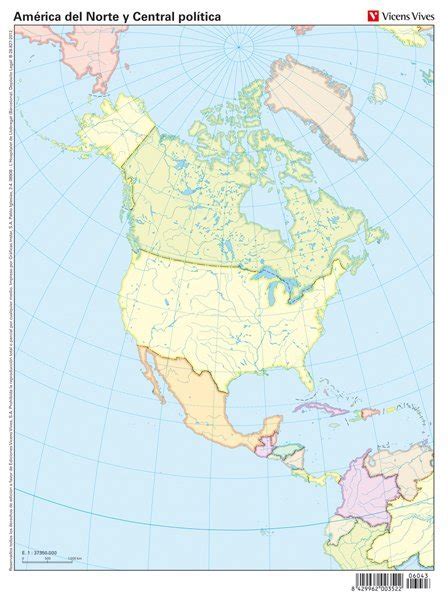 MAPA MUDO POLITICO AMERICA DEL NORTE ED VICENS VIVES Oca Didó