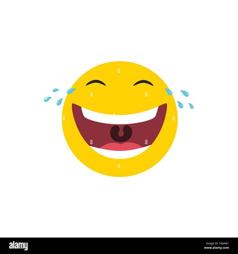 Laughing Emoticon With Tears Of Joy Vector Illustration Stock Vector Image And Art Alamy