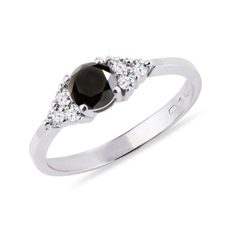 Wei Gold Ring Mit Diamanten In Schwarz Und Wei Klenota