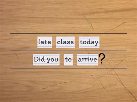A Past Simple Questions Order Reordenar