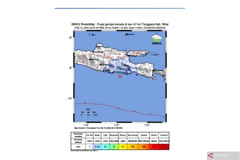 BMKG Gempa Tektonik Magnitudo 4 6 Guncang Blitar ANTARA News