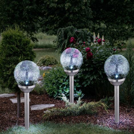 Boule solaire prise lampe en verre décoration de jardin lampes solaires