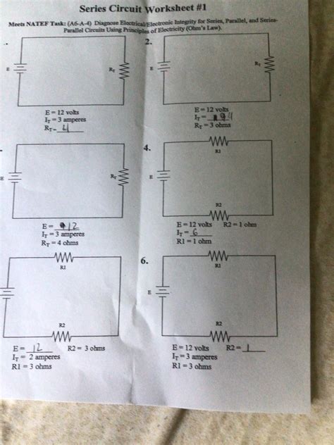 Solved Series Circuit Worksheet 1 Chegg Worksheets Library