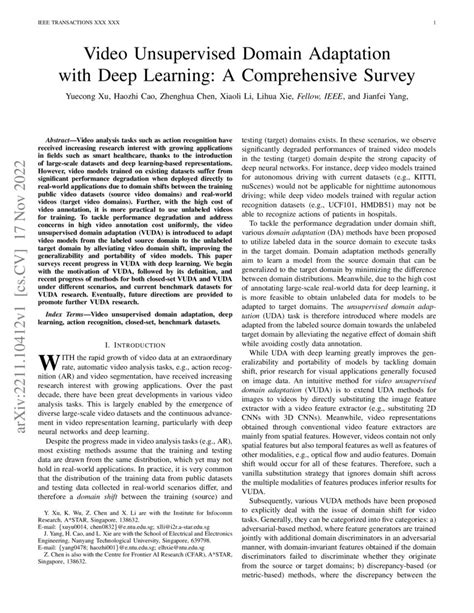 video unsupervised domain adaptation with deep learning a comprehensive survey deepai