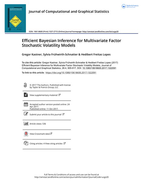 pdf efficient bayesian inference for multivariate factor stochastic volatility models