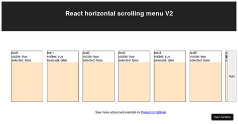 React Horizontal Scrolling Menu V2 Basic With Select Item Forked Codesandbox