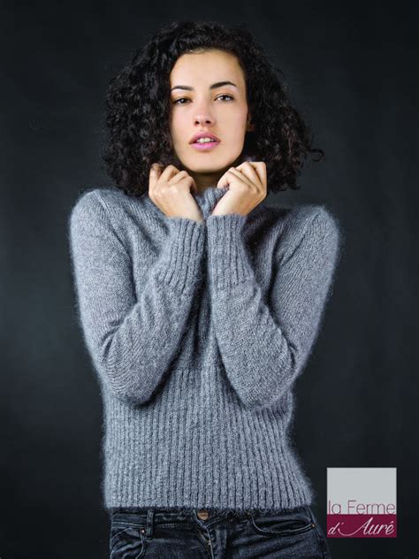 Modele Tricot Pull Femme col roulé laine Mohair et soie la Ferme d Auré