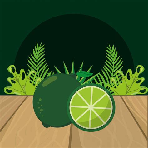 Dibujos animados de fruta fresca de limón Vector Premium