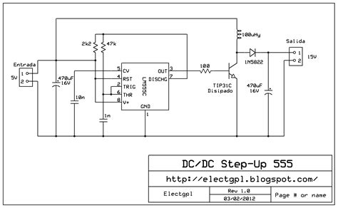 Electgpl Electrónica Fuente Step Up con 555