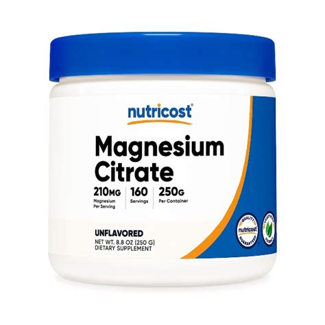 Nutricost Magnesium Citrate 210 Mg 250g Mundo Verde HN