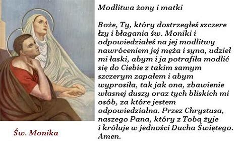 Modlitwa na każdy dzień Modlitwy do św Moniki