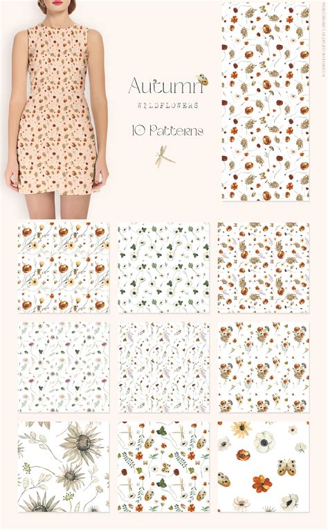 Autumn Wildflowers Watercolors Design Cuts