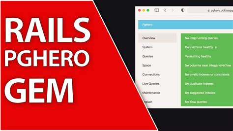 PGHero Gem For Ruby On Rails 7 YouTube