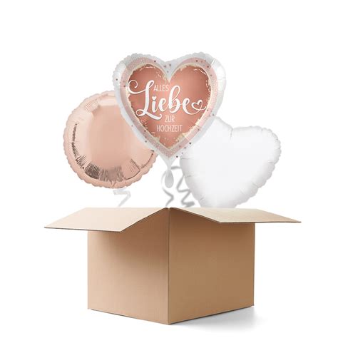 NEU Ballongrüße Alles Liebe zur Hochzeit 3 Ballons Luftballon Grüße