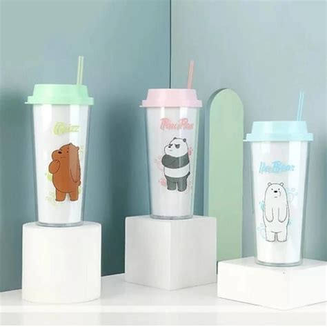 Jual MINISO BOTOL MINUM PLUS SEDOTAN WE BARE BEARS 550ML Shopee Indonesia