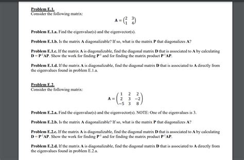 solved problem e 1 consider the following matrix a ²₁³