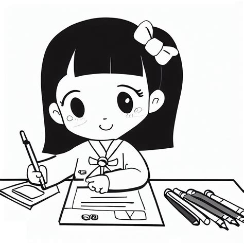 Coloriage Petite Fille Intelligente télécharger et imprimer gratuit