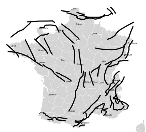 Carte De France Vierge Avec Fleuves Et Montagnes Et Villes Carte De