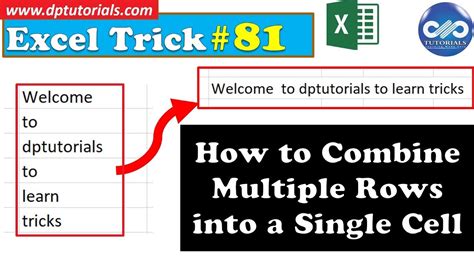 how to combine multiple rows in a column in excel excel tricks dptutorials youtube