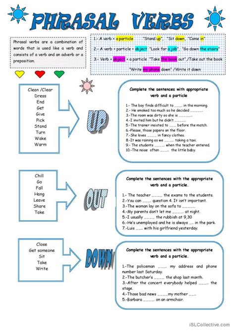 PHRASAL VERBS English ESL Worksheets Pdf Doc