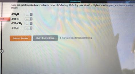 Solved References Rank The Substituents Shown Below In Chegg
