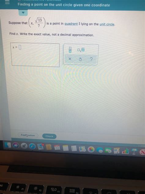 solved finding a point on the unit circle given one