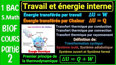 Partie 2 Travail et énergie interne Cours 5 1BAC BIOF YouTube