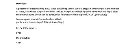 Solved Directions A Pedometer Treats Walking 2 000 Steps As Chegg