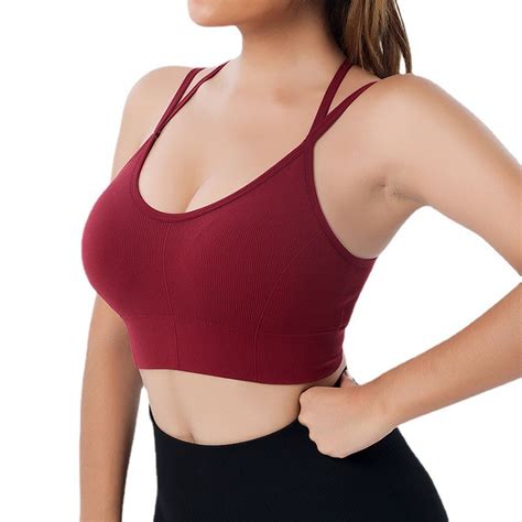 High Intensity Fabric Nude Cross Back Women Yoga Wear Sports Bra Bra