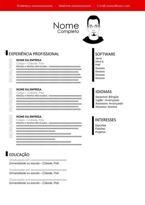 Modelo de Currículo Sem Foto em Word Exemplos Grátis 2023