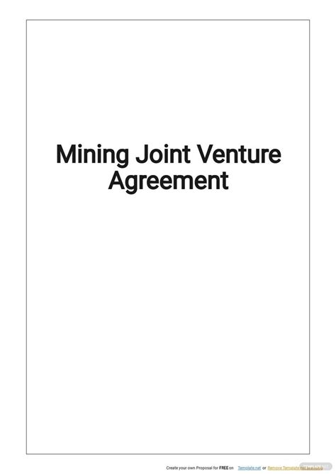Free Joint Venture Agreement Template Pdf Word Eforms Joint Hot Sex