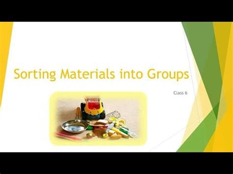 Sorting Material Into Groups Class 6 NCERT CBSE KVS Science YouTube
