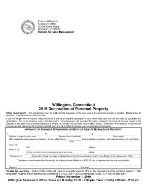 Fillable Online Declaration Of Personal Property From The Assessor