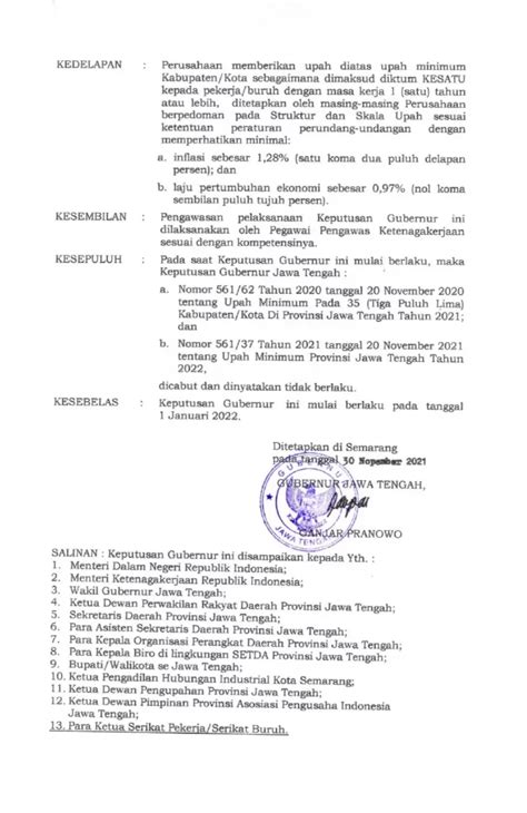 Inilah Update Daftar Umk Jawa Tengah Pdf
