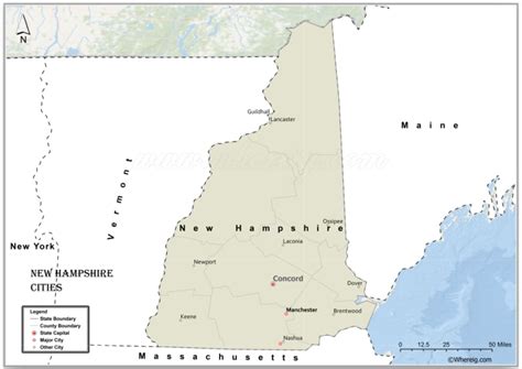 Map Of New Hampshire Cities And Towns List Of Cities In New Hampshire