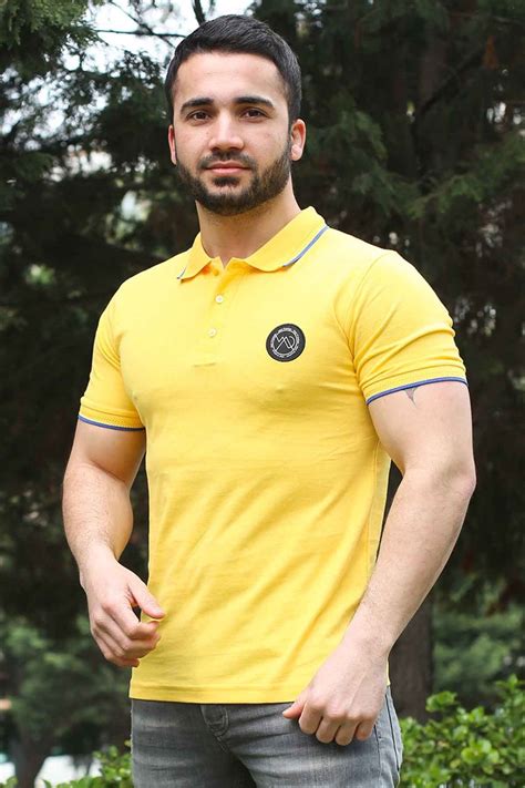 Madmext Arma Detaylı Polo Yaka Sarı Tişört 3052