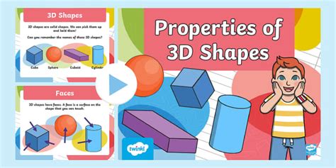D Shapes Faces Edges Vertices Powerpoint Shapes Twinkl