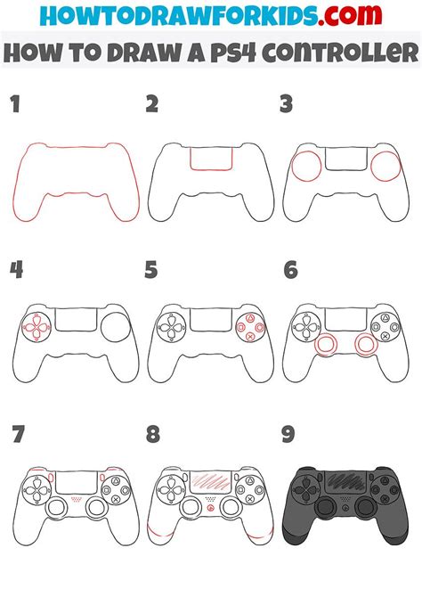 Playstation Coloring Supplies Ps4 Controller Pencil And Paper