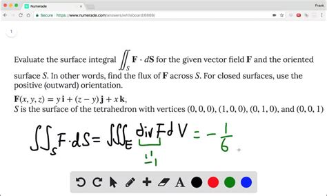 surface integrals of vector fields find the flux