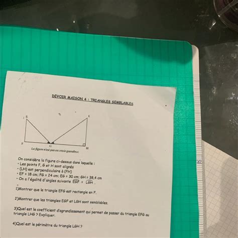 Bonjour Besoin Daide Pour Mon Dm De Maths Sur Les Triangles
