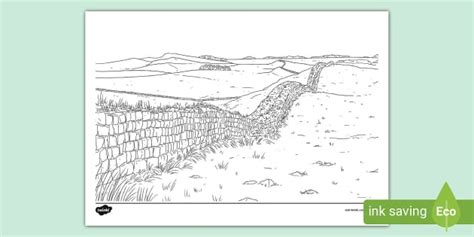 Hadrian S Wall Colouring Sheet Teacher Made Twinkl